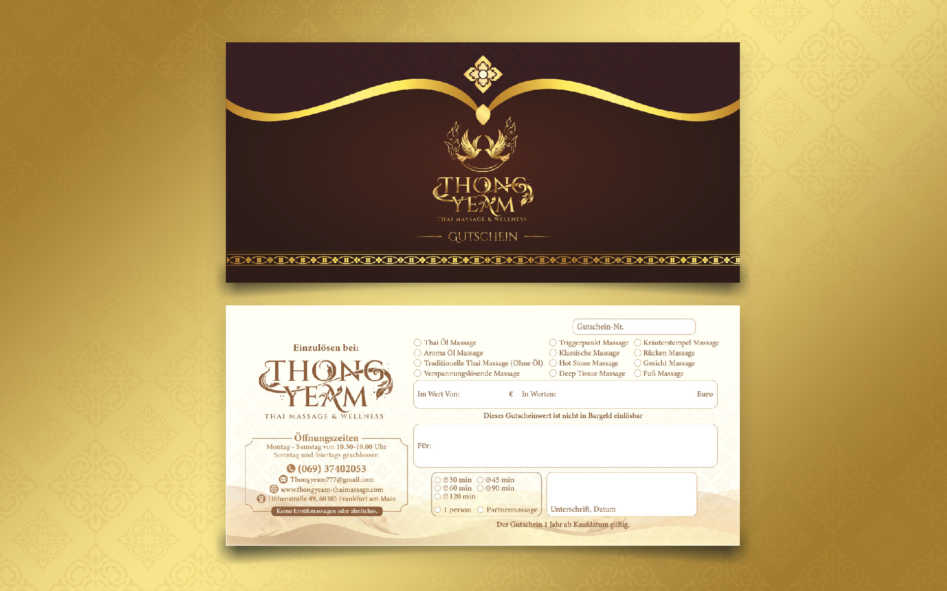 Gutschein – Thong-Yeam Thai Massage & Wellness